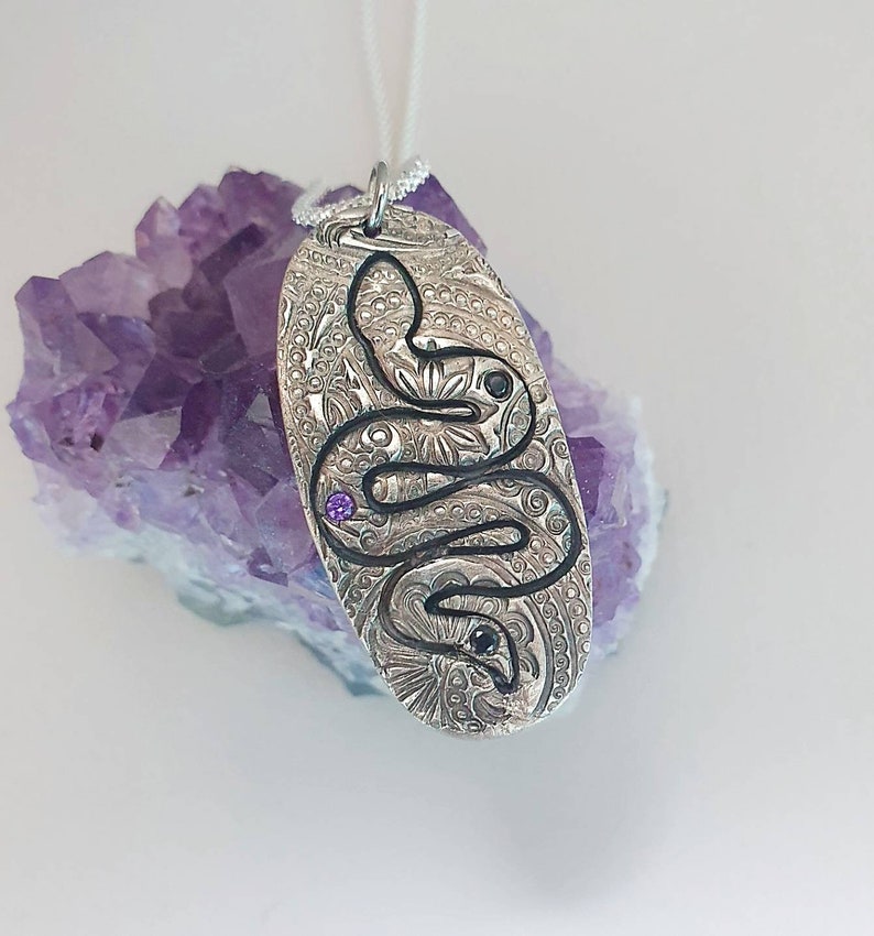 Snake Pendant Necklace, Alchemist Serpent Amulet, Goddess Hecate ...