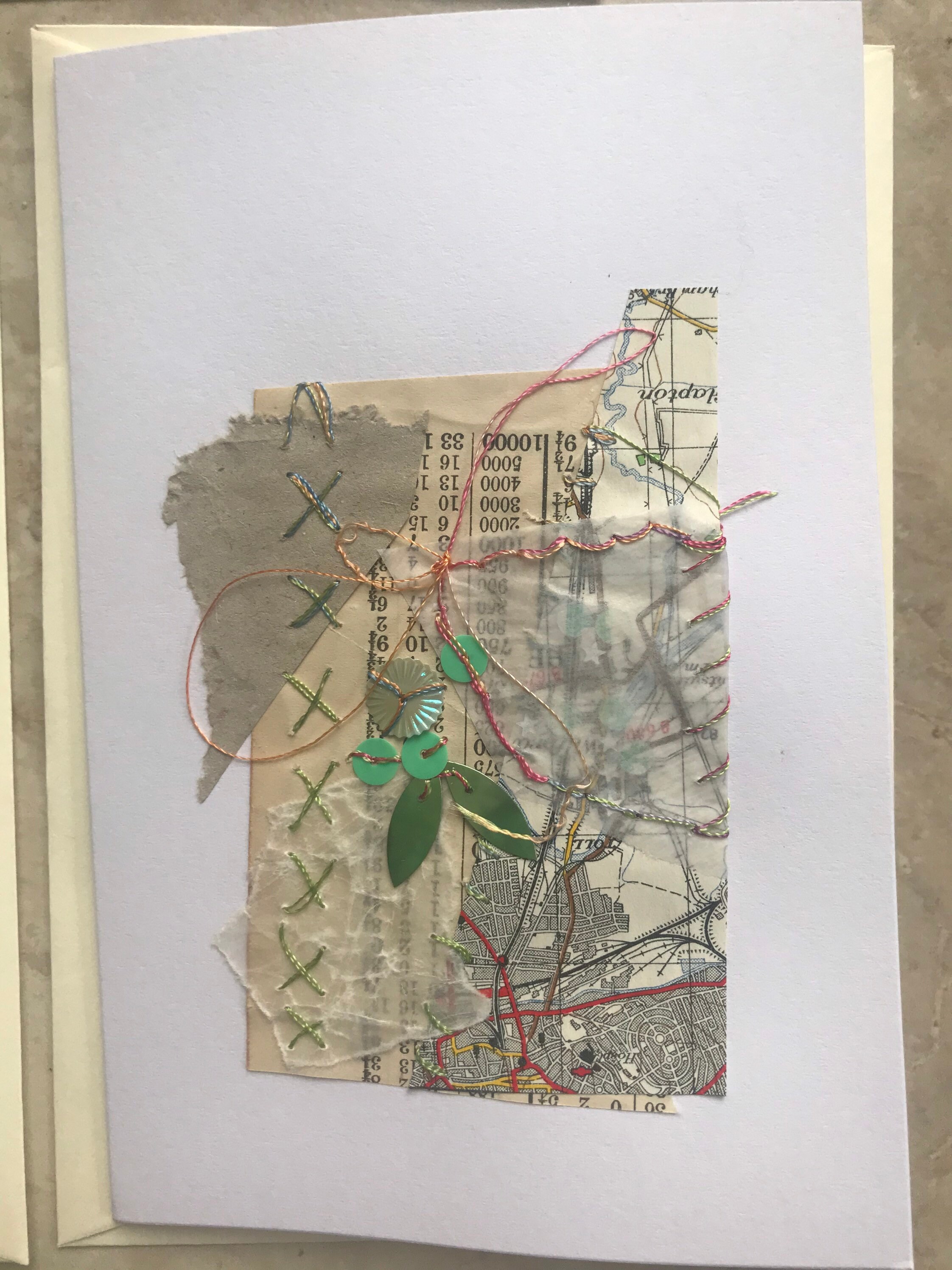 Handmade Paper Collage Greetings Cards Set of Four. - Etsy