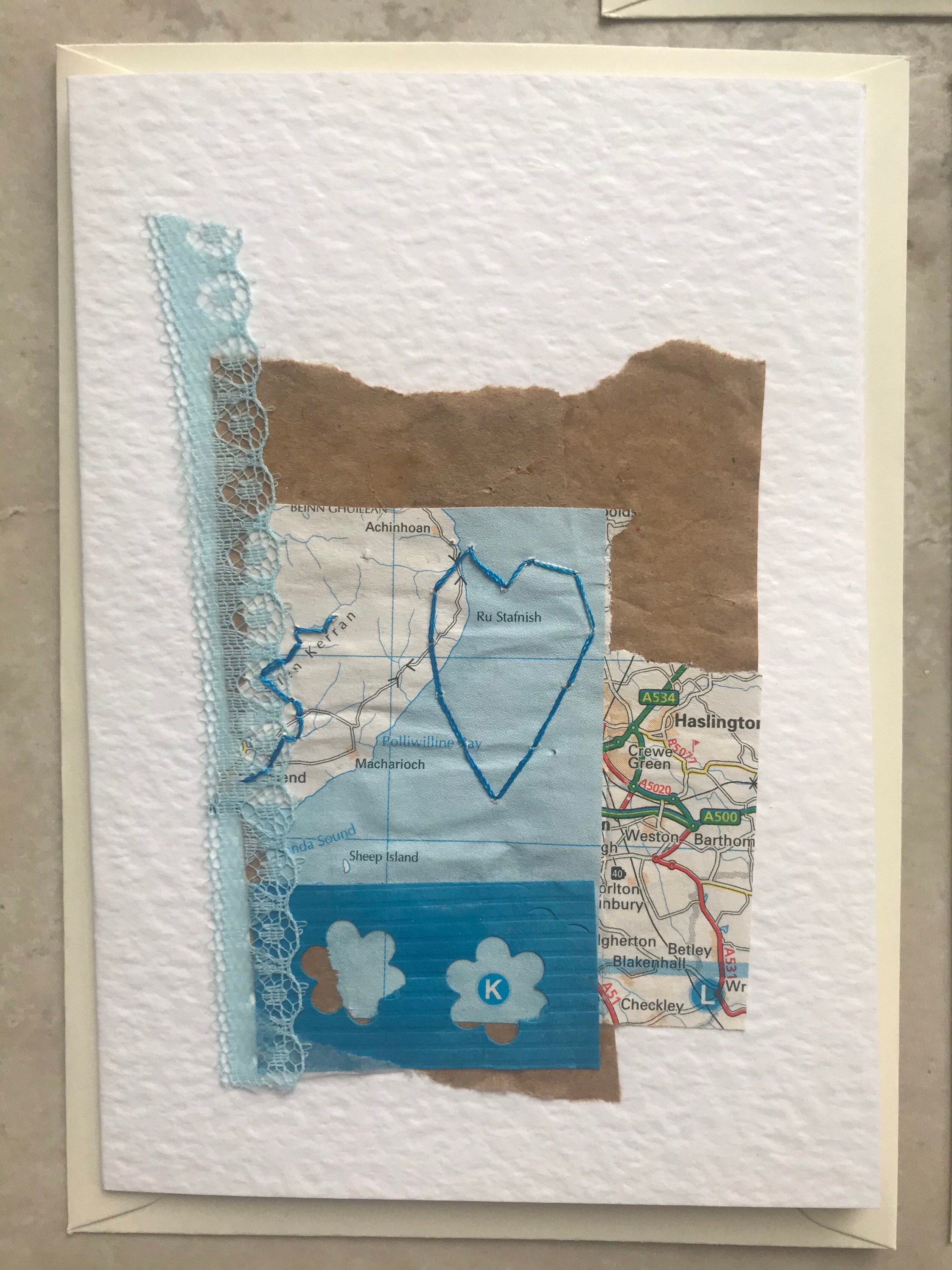 Handmade Paper Collage Greetings Cards Set of Four. - Etsy