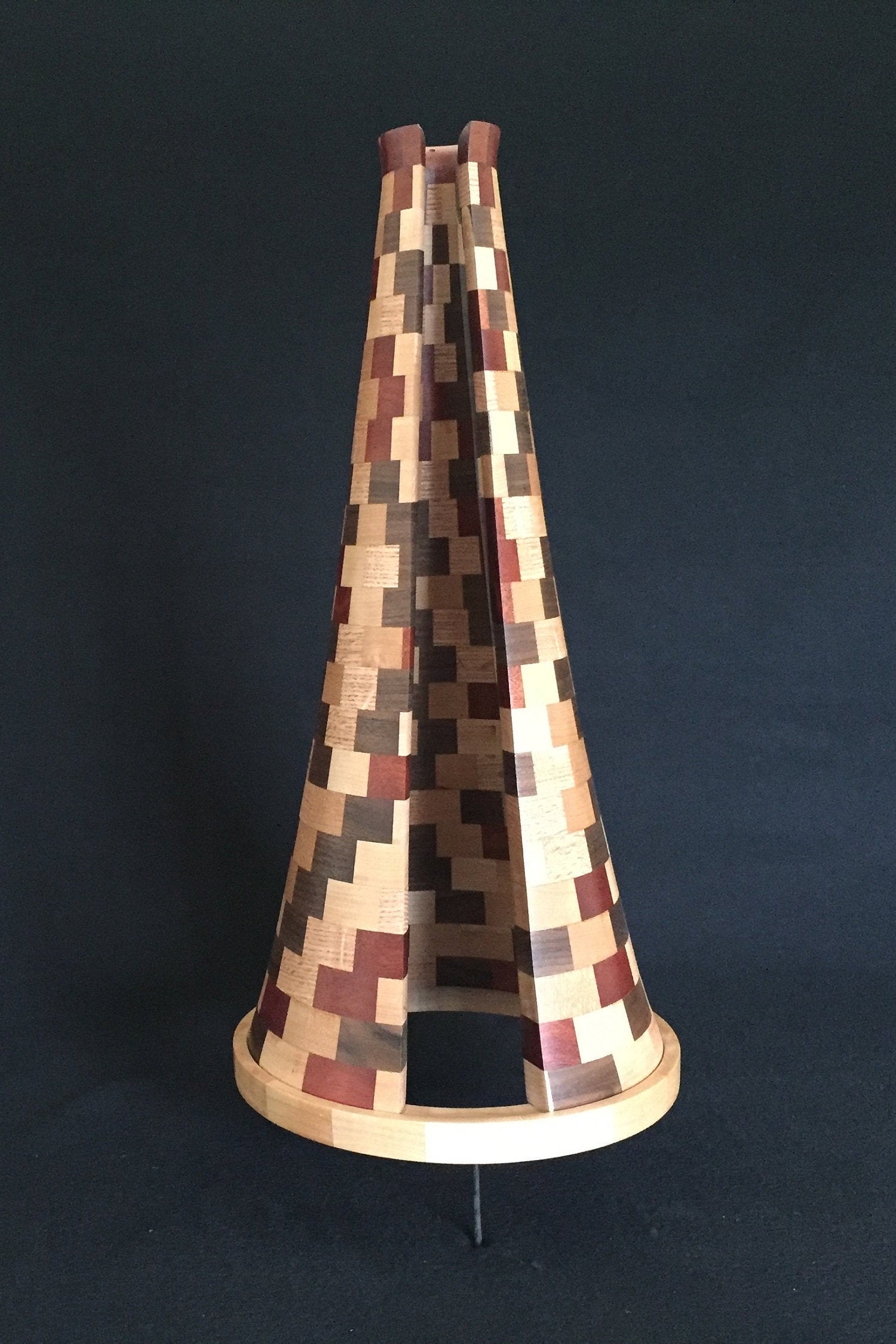 9 X 18 Inch Segmented Tower Sculpture Using Walnut, Maple, Cherry, Oak ...