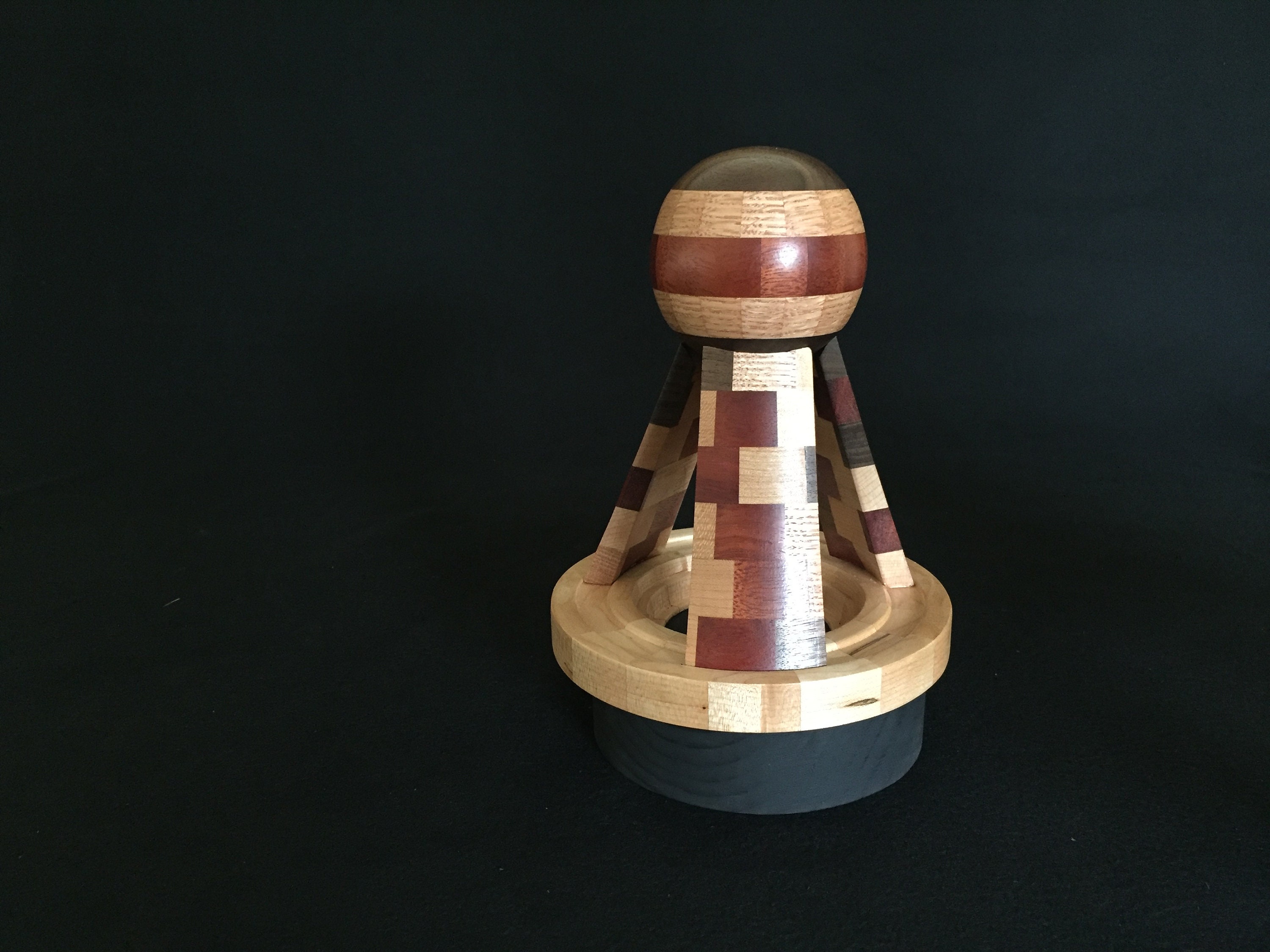 9 X 18 Inch Segmented Tower Sculpture Using Walnut, Maple, Cherry, Oak ...