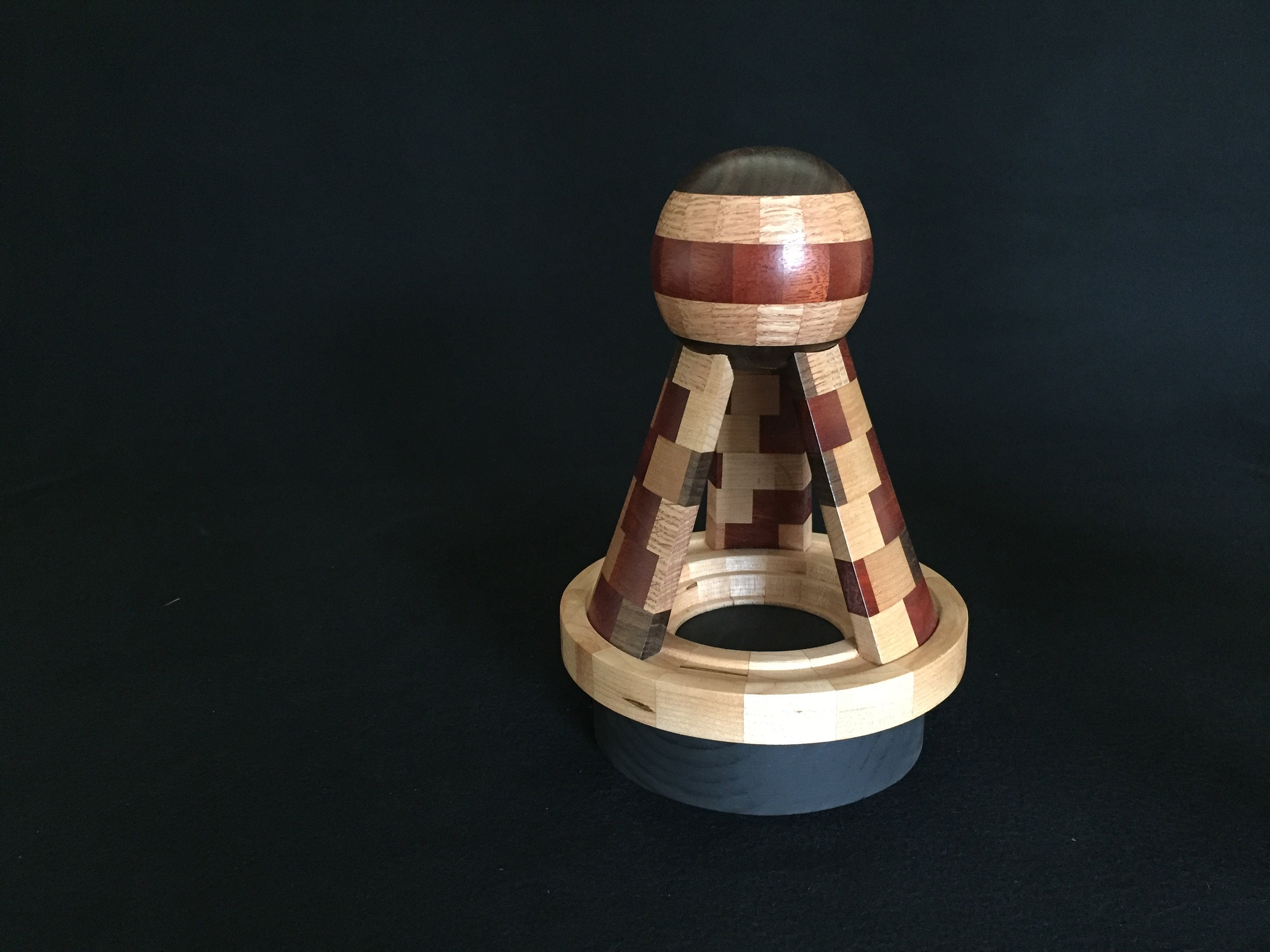 9 X 18 Inch Segmented Tower Sculpture Using Walnut, Maple, Cherry, Oak ...