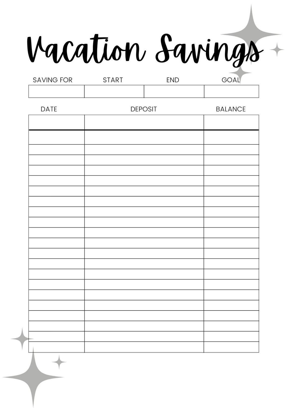 Vacation Savings Tracker Budget Tracker Vacation Printables Vacation ...