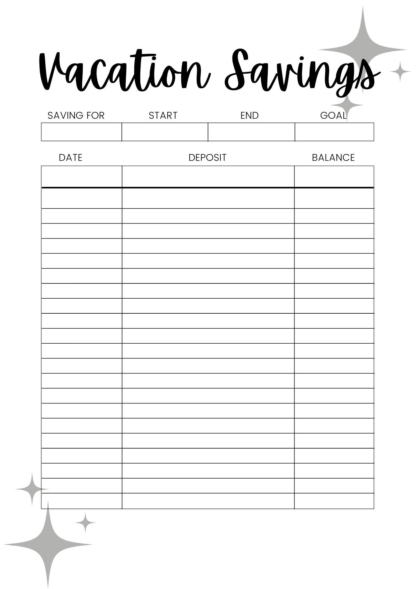 Vacation Savings Tracker Budget Tracker Vacation Printables Vacation ...