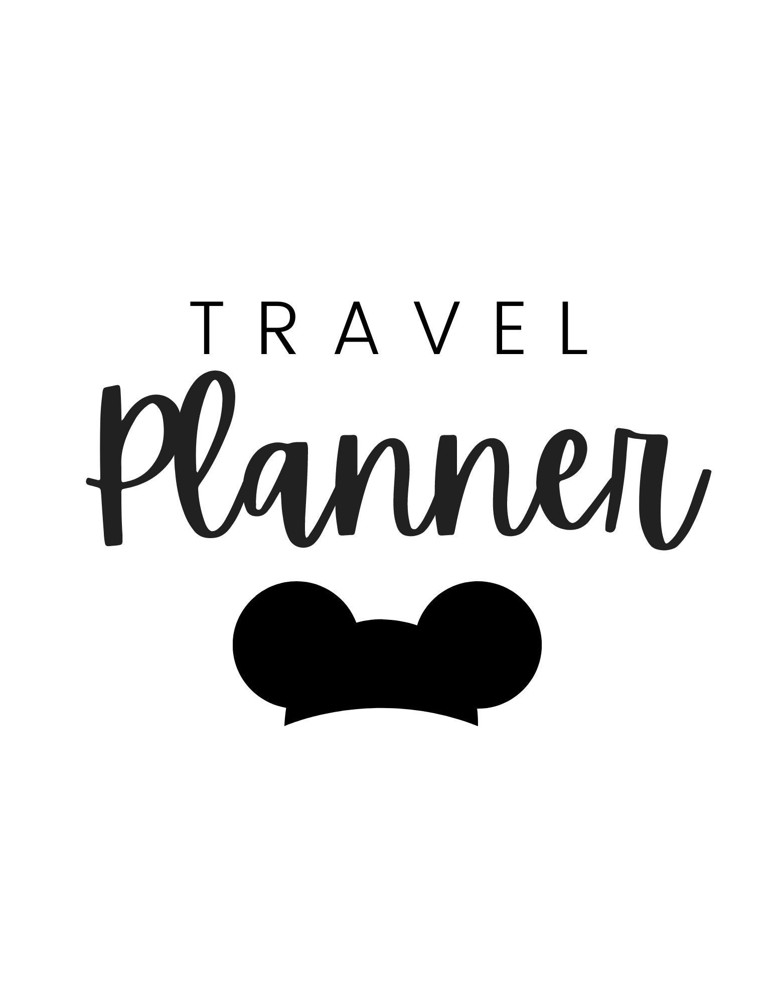 Printable Travel Planner Instant PDF Download 8.5 X 11 Ear Hat Design ...