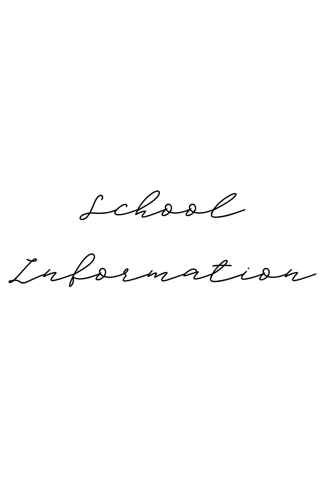 School Information Printable Binder (A4 Size) - Etsy