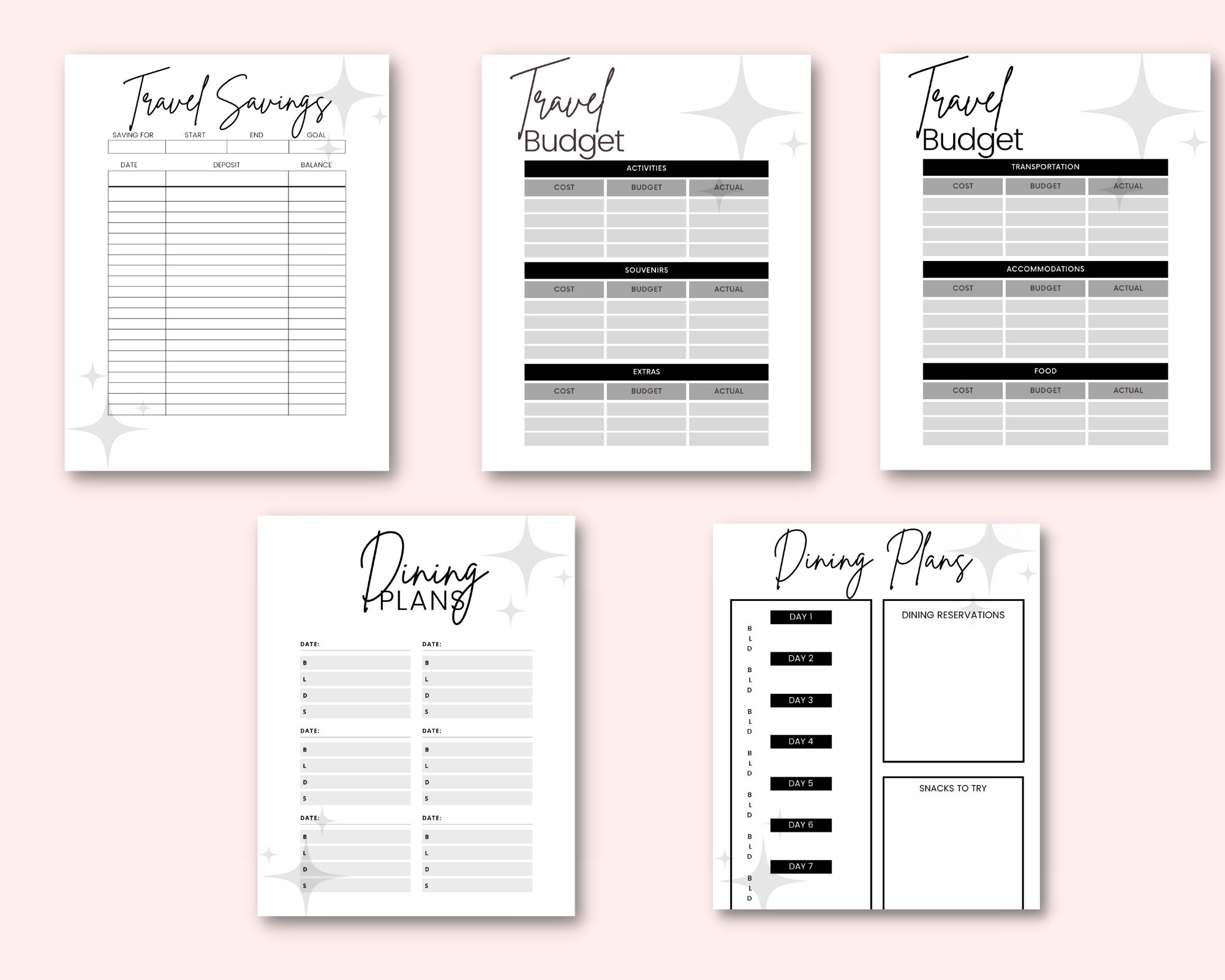 Printable Travel Planner Instant PDF Download 8.5 X 11 - Etsy