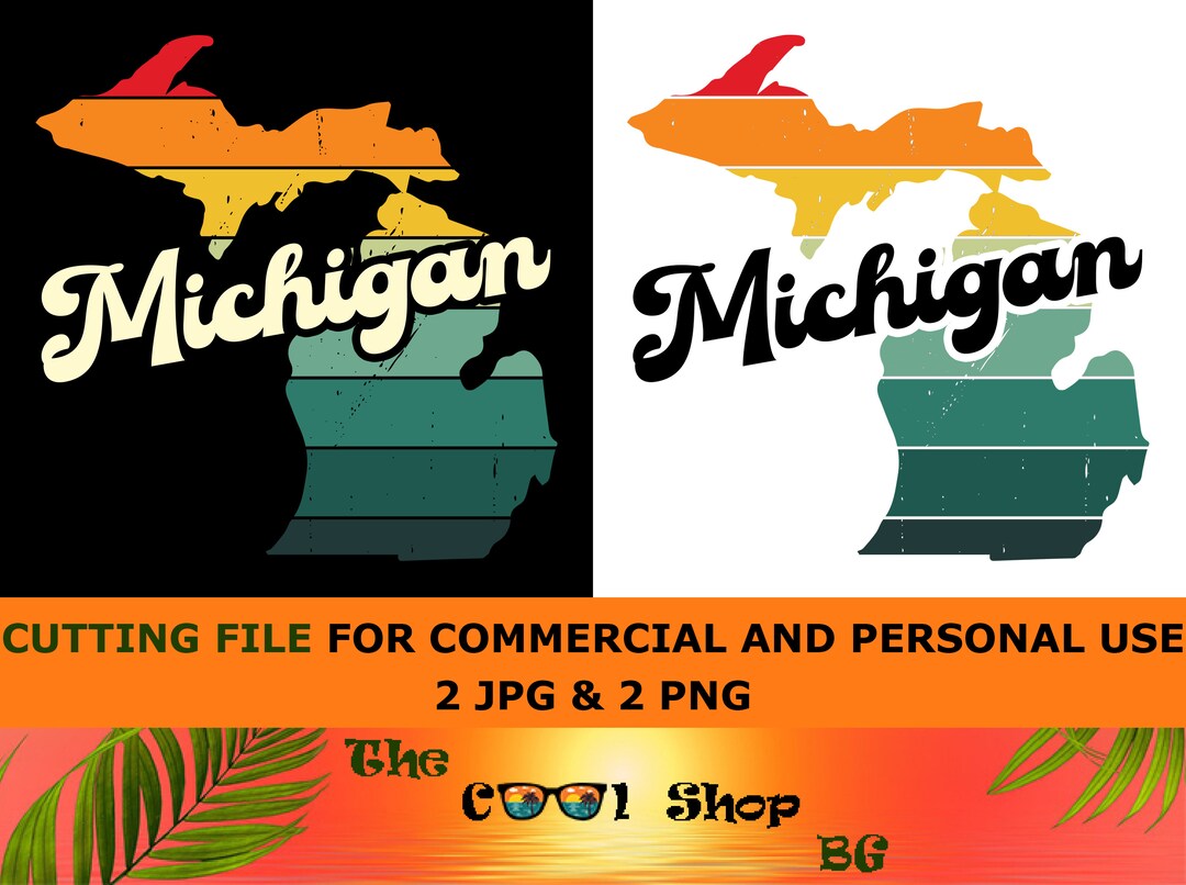 Retro Michigan Vintage Sublimation Png, Michigan Sunset Png Design ...