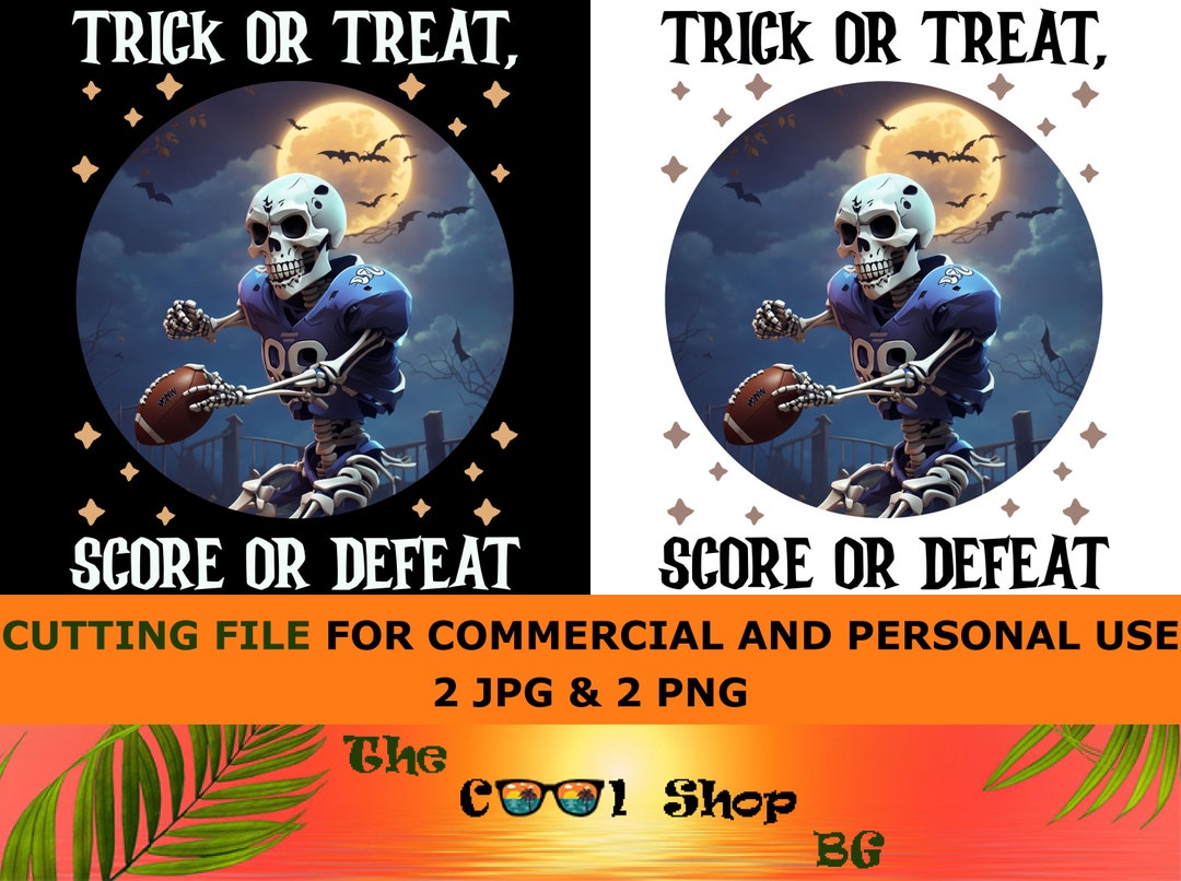 Trick or Treat, Score or Defeat Png, Football Skeleton Png, Sports ...