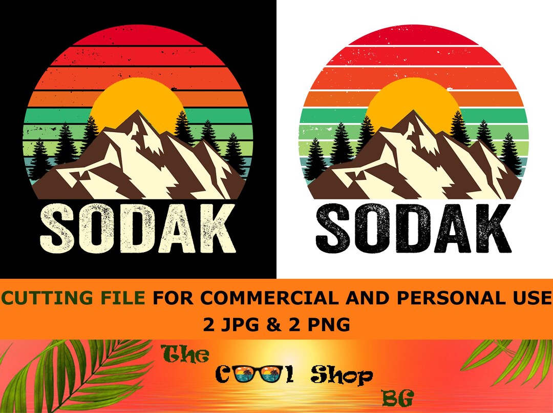 Sodak Vintage Sublimation Png, Sodak Sunset Png Design, Mountains Trees ...
