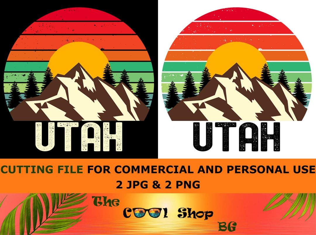 Retro Utah Vintage Sublimation Png, Utah Sunset Png Design, Mountains ...