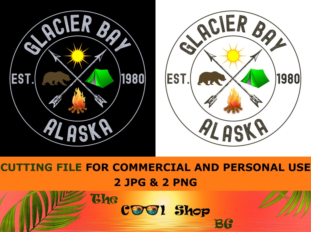 Glacier Bay National Park Png, Retro Design Sublimations, Printable ...