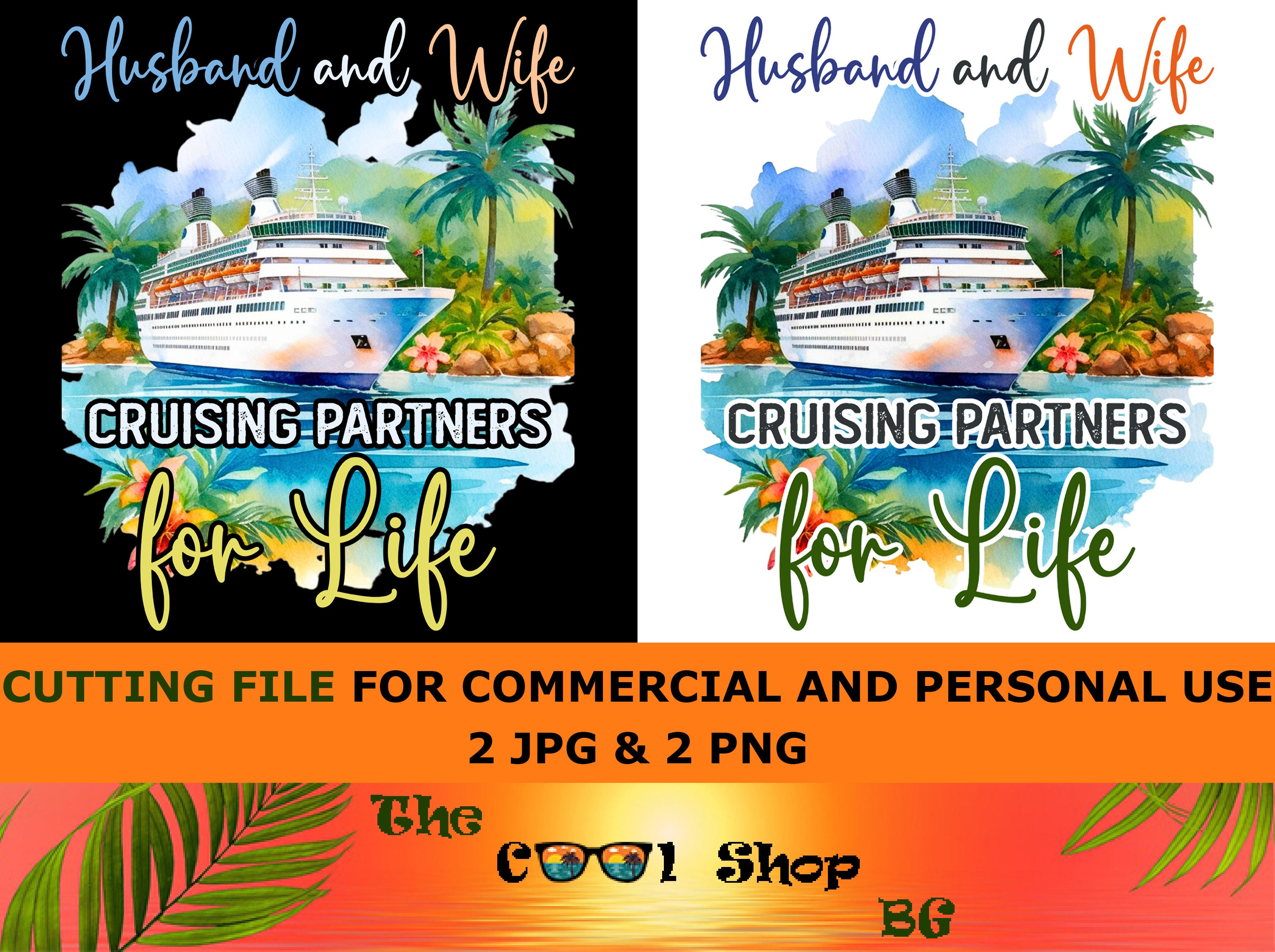 Husband and Wife Cruising Partners for Life Png, Couple Cruise Png ...