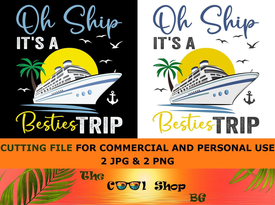 Besties Cruise Trip 2025 - Funny Friends Vacation PNG JPG (digital ...
