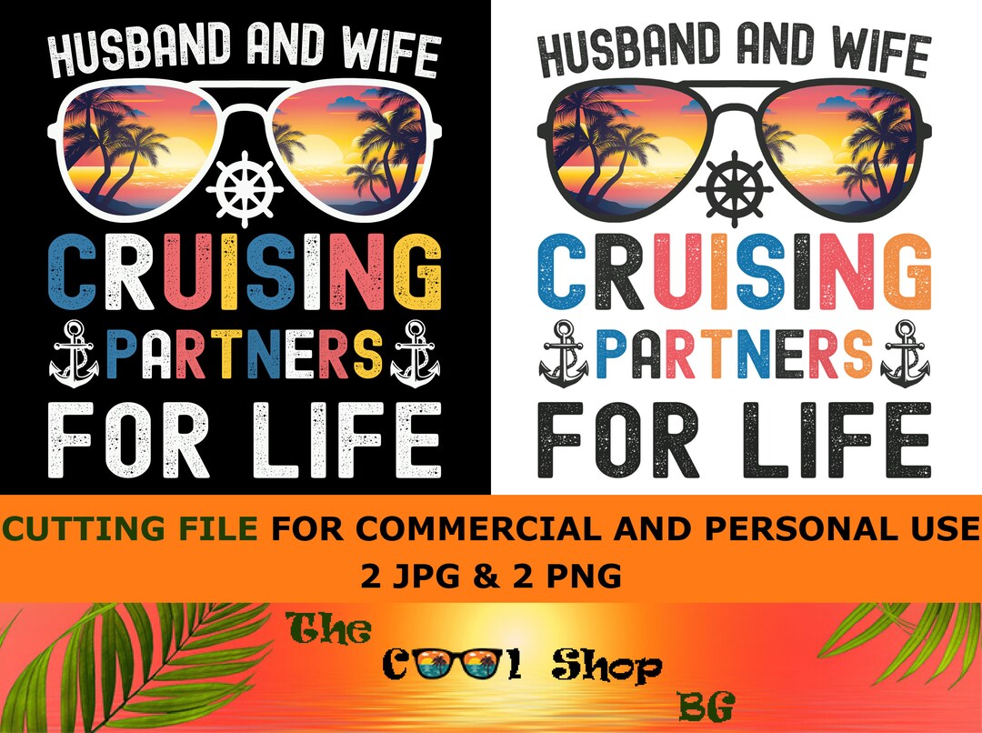 Husband and Wife Cruising Partners for Life Png, Couple Cruise Png ...