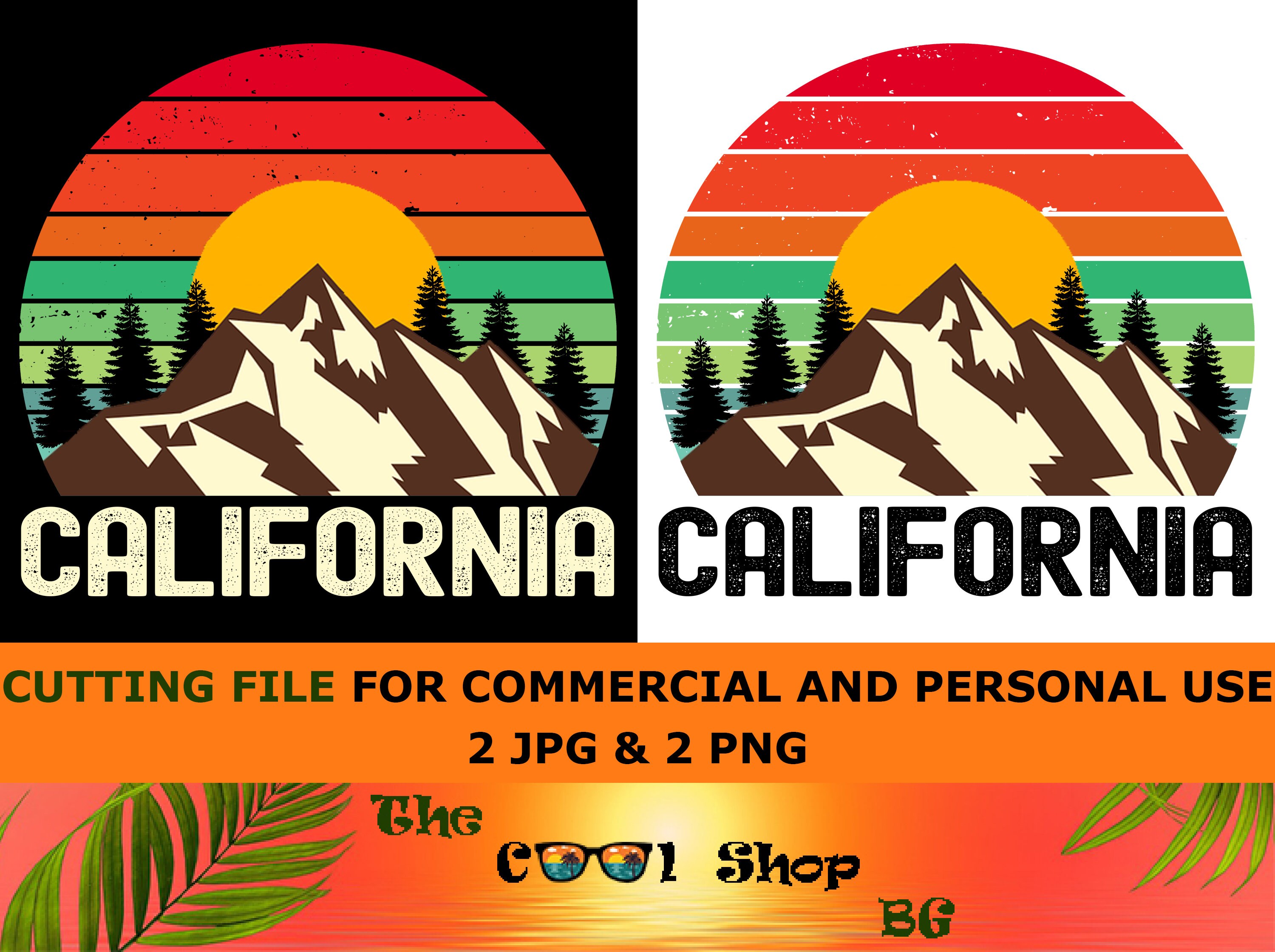 Retro California Vintage Sublimation Png, California Sunset Png Design ...