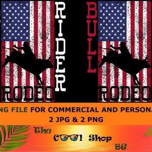 US Rodeo Png, American Bull Rider Png, USA Flag Cowboy T-shirt Decal ...