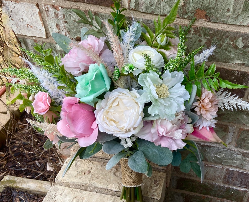 Pastel Bouquet/multi-color Bouquet/pink Wedding Flowers/bridal Bouquet ...