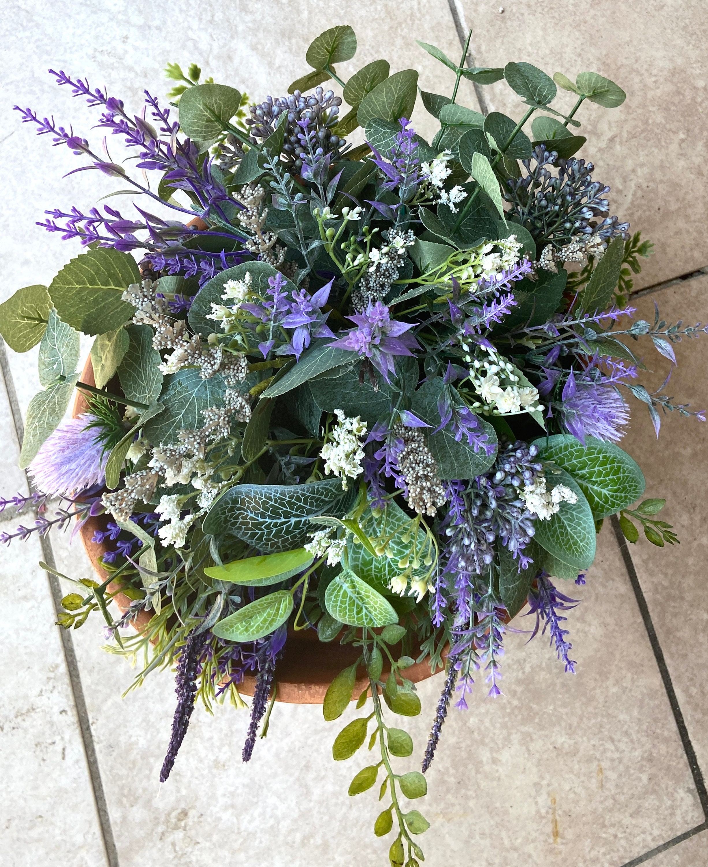 Lavender and Eucalyptus Bouquet/purple Wedding Flowers/baby's Breath ...