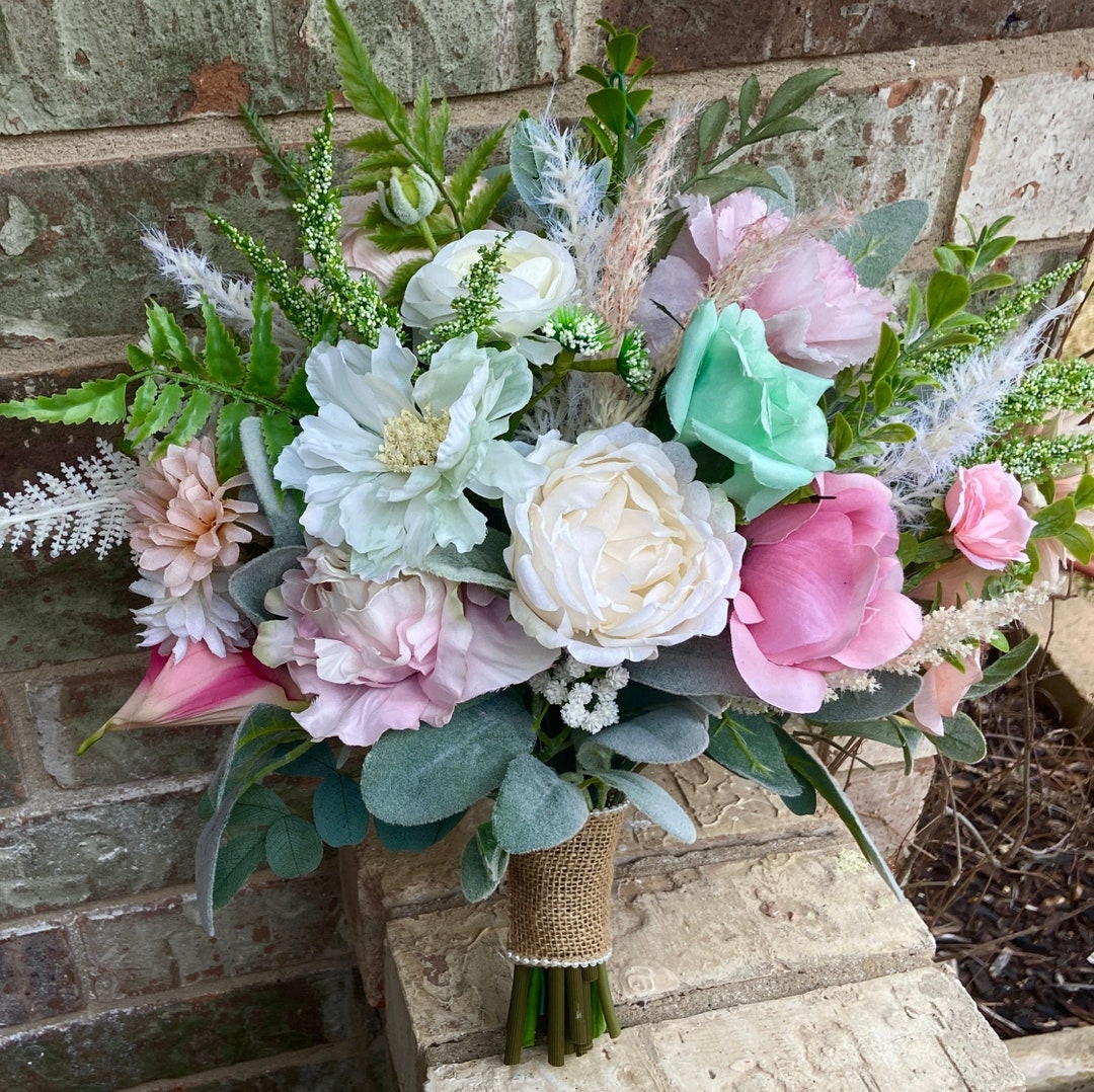 Pastel Bouquet/multi-color Bouquet/pink Wedding Flowers/bridal Bouquet ...