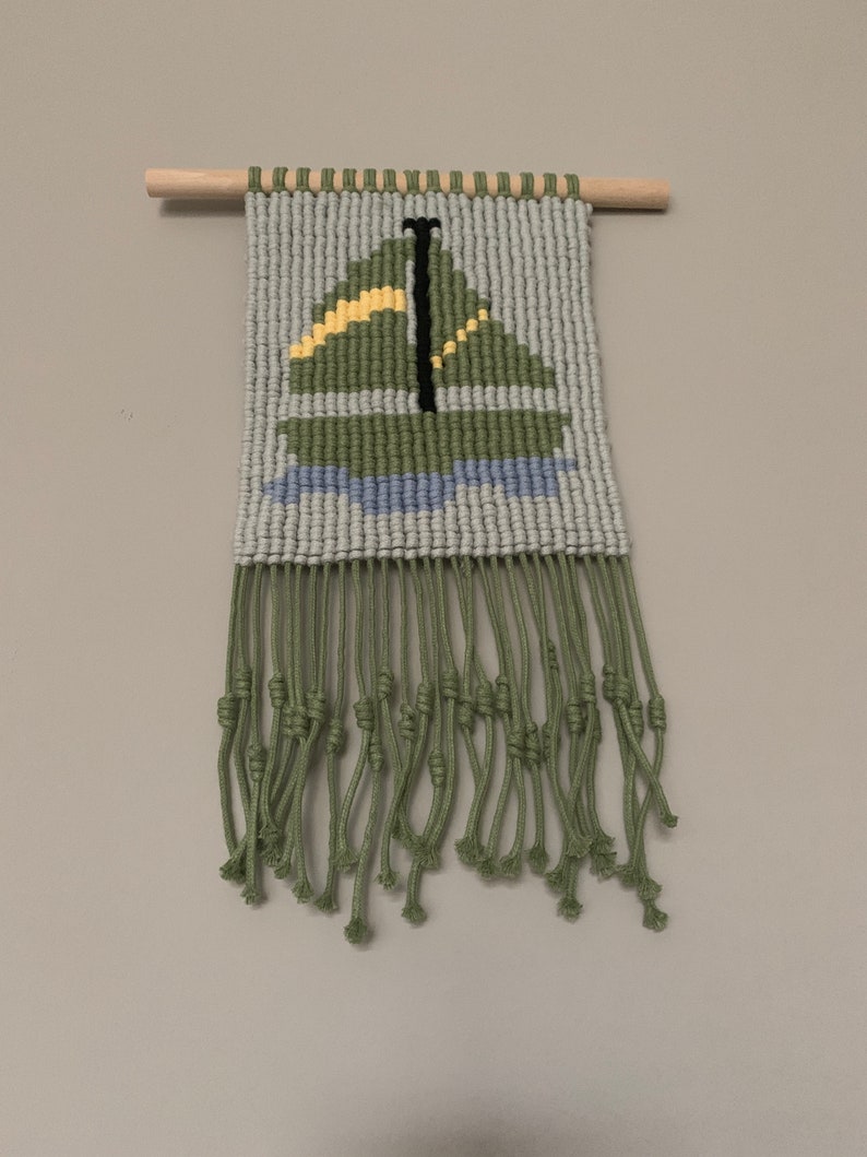 Macrame Boat Pixel Art Macrame Boat Wall Hanging Nursery - Etsy Canada