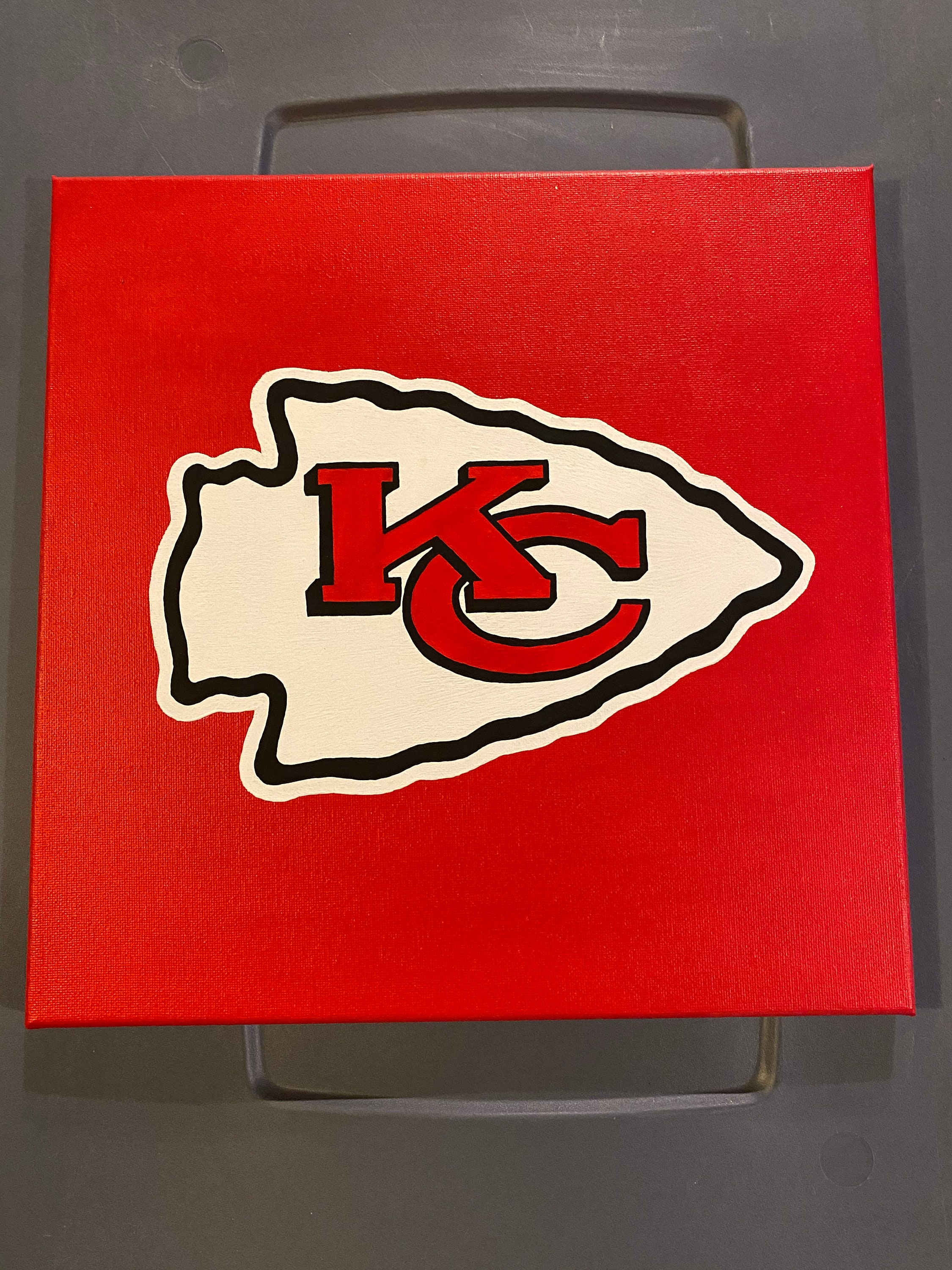 Hand Painted 12x12 Canvas Chiefs Logo - Etsy