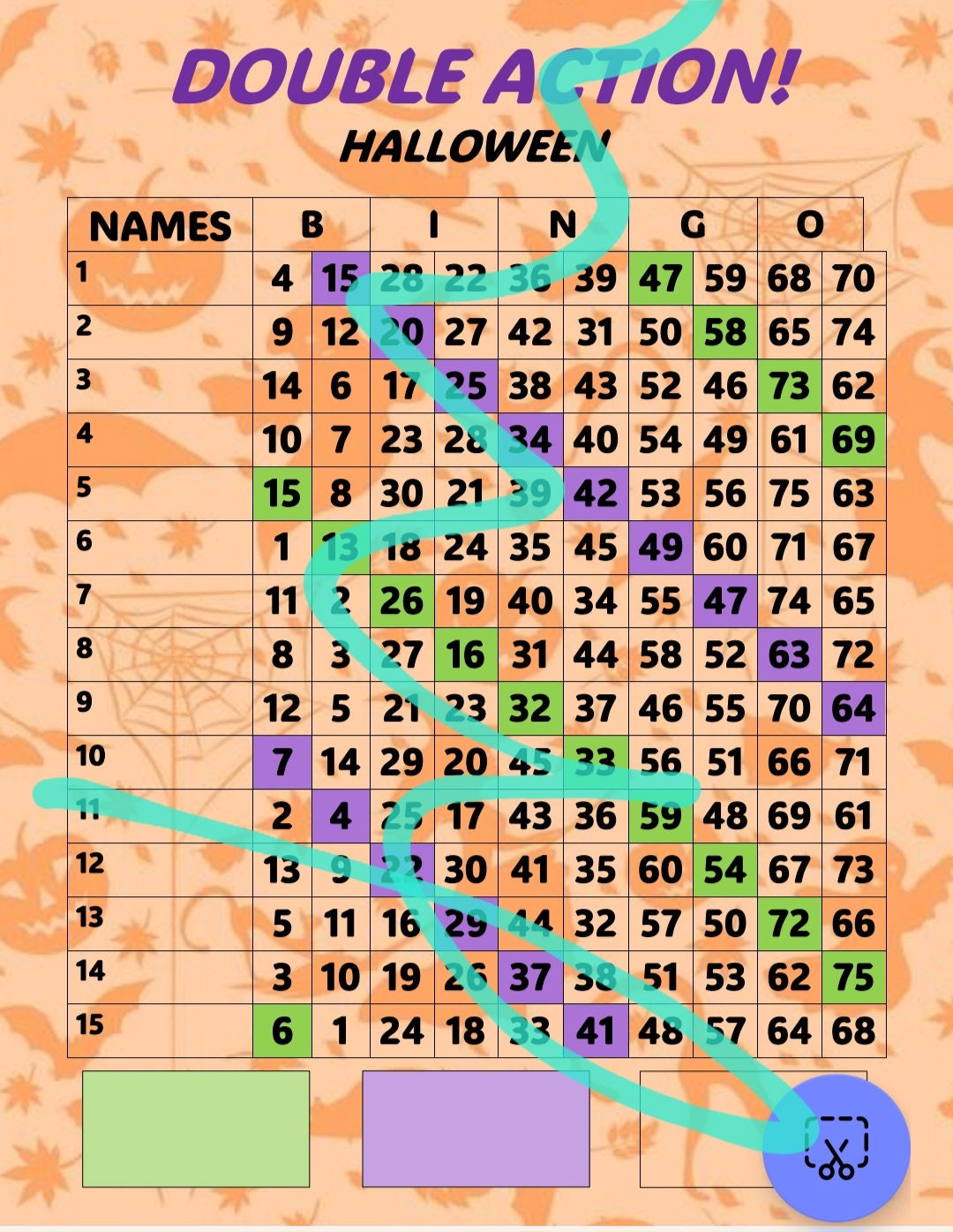 Double Action Halloween Bingo - Etsy