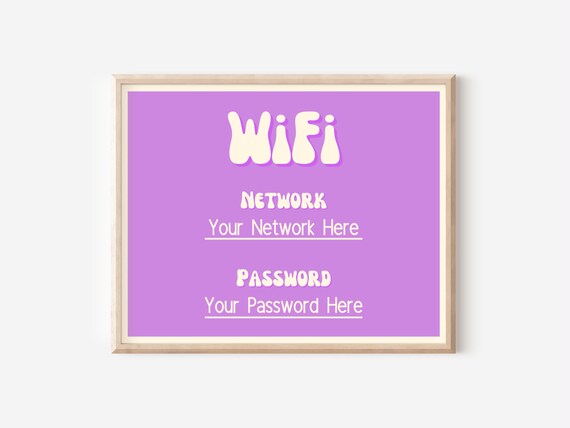 Retro Purple Printable Wifi Sign Cute Printables for Girls - Etsy
