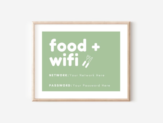 Cute Editable and Printable Green Wifi Sign Cute Printables - Etsy