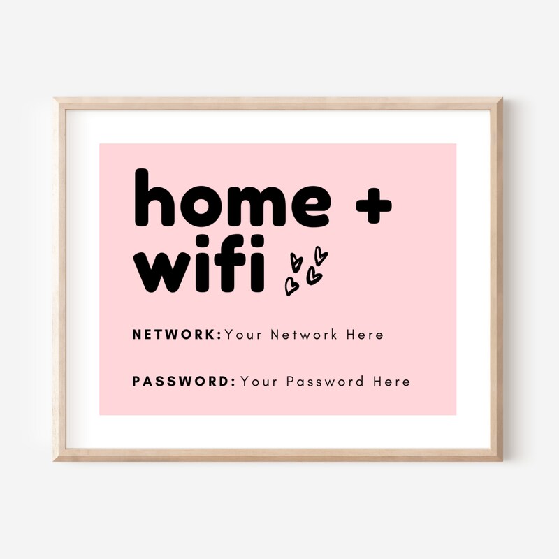 Printable Pink Wifi Sign - Etsy