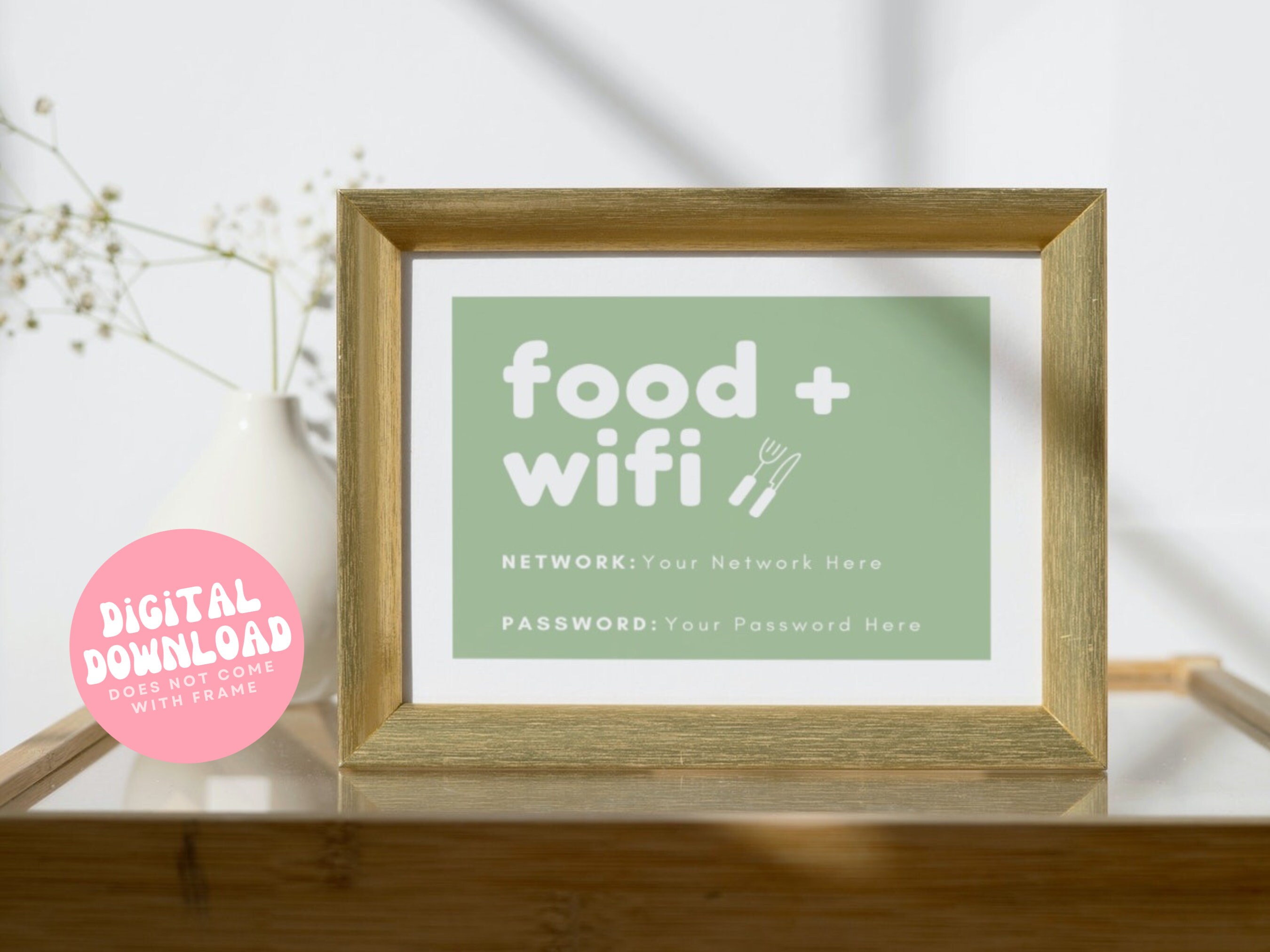 Cute Editable and Printable Green Wifi Sign | Cute Printables for Girls ...
