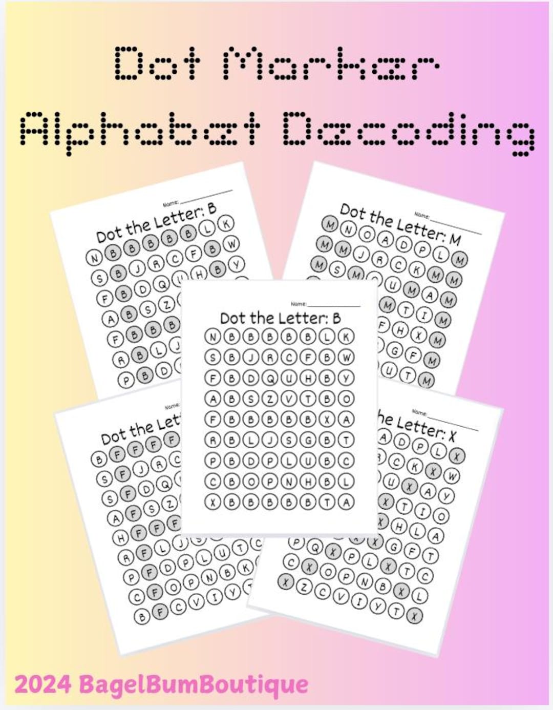 Dot the Letter - Alphabet Decoder - A to Z - Etsy