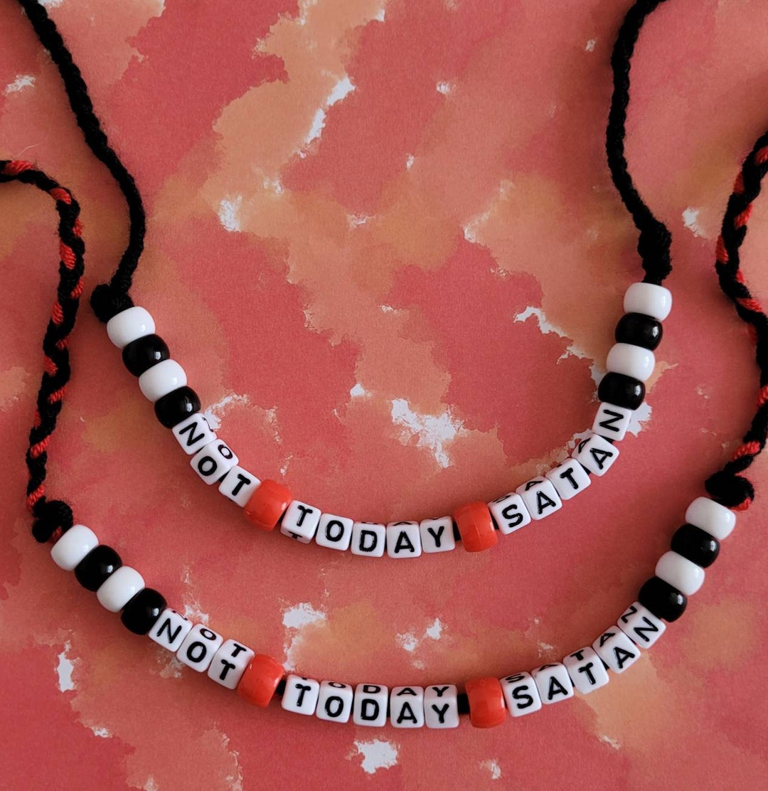NSFW Quirky Kitsch Not Today Satan Beaded Bracelet or Anklet - Etsy UK