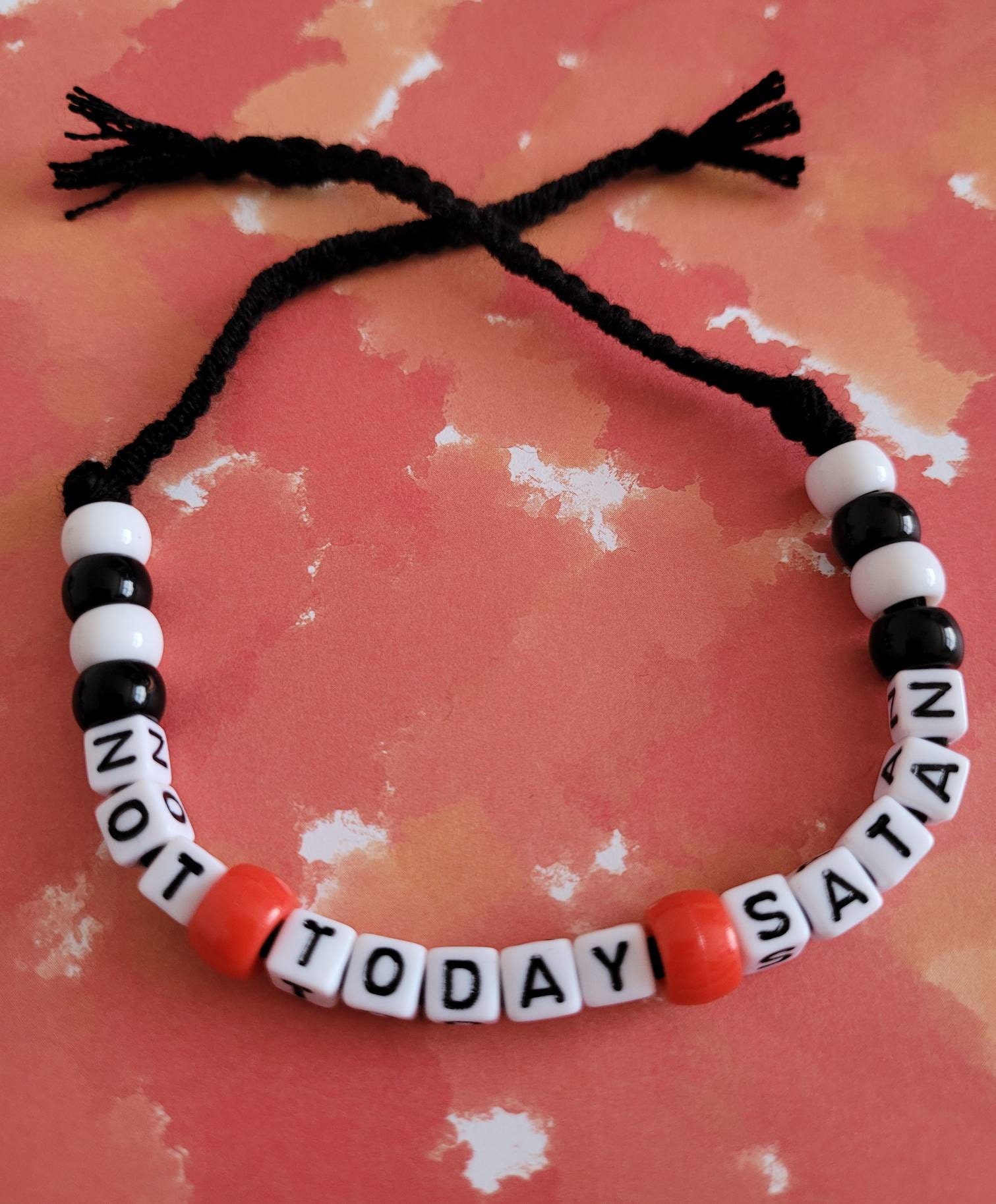 NSFW Quirky Kitsch Not Today Satan Beaded Bracelet or Anklet - Etsy UK