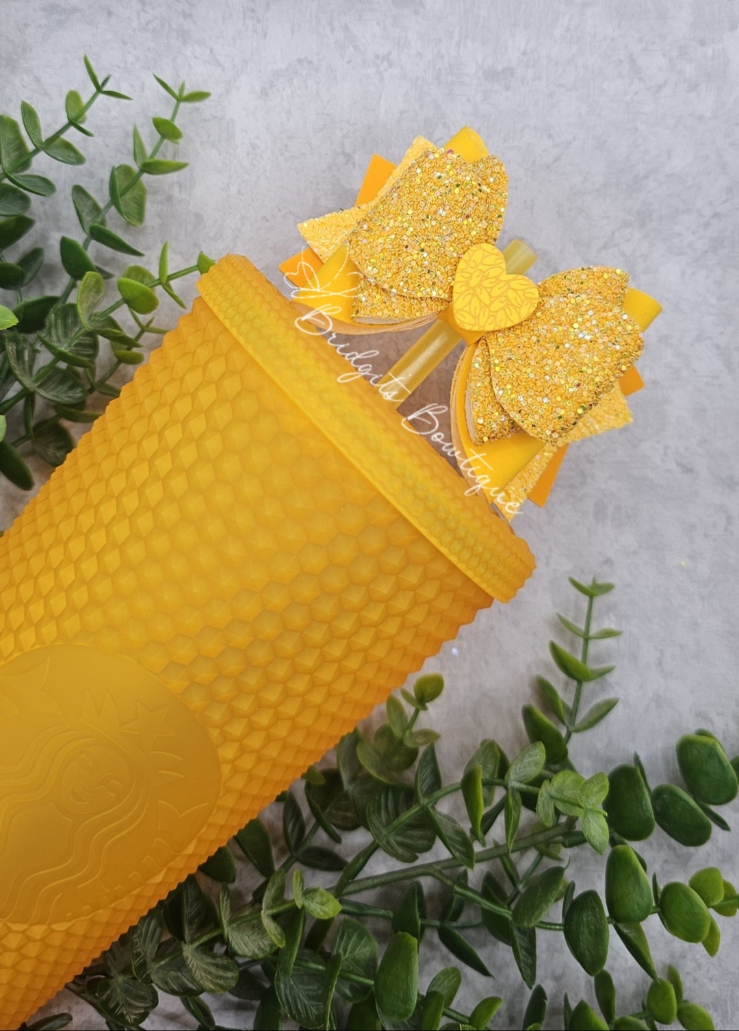 Mustard Yellow Glitter Stanley Tumbler Bow for Stanley Cup Bows ...