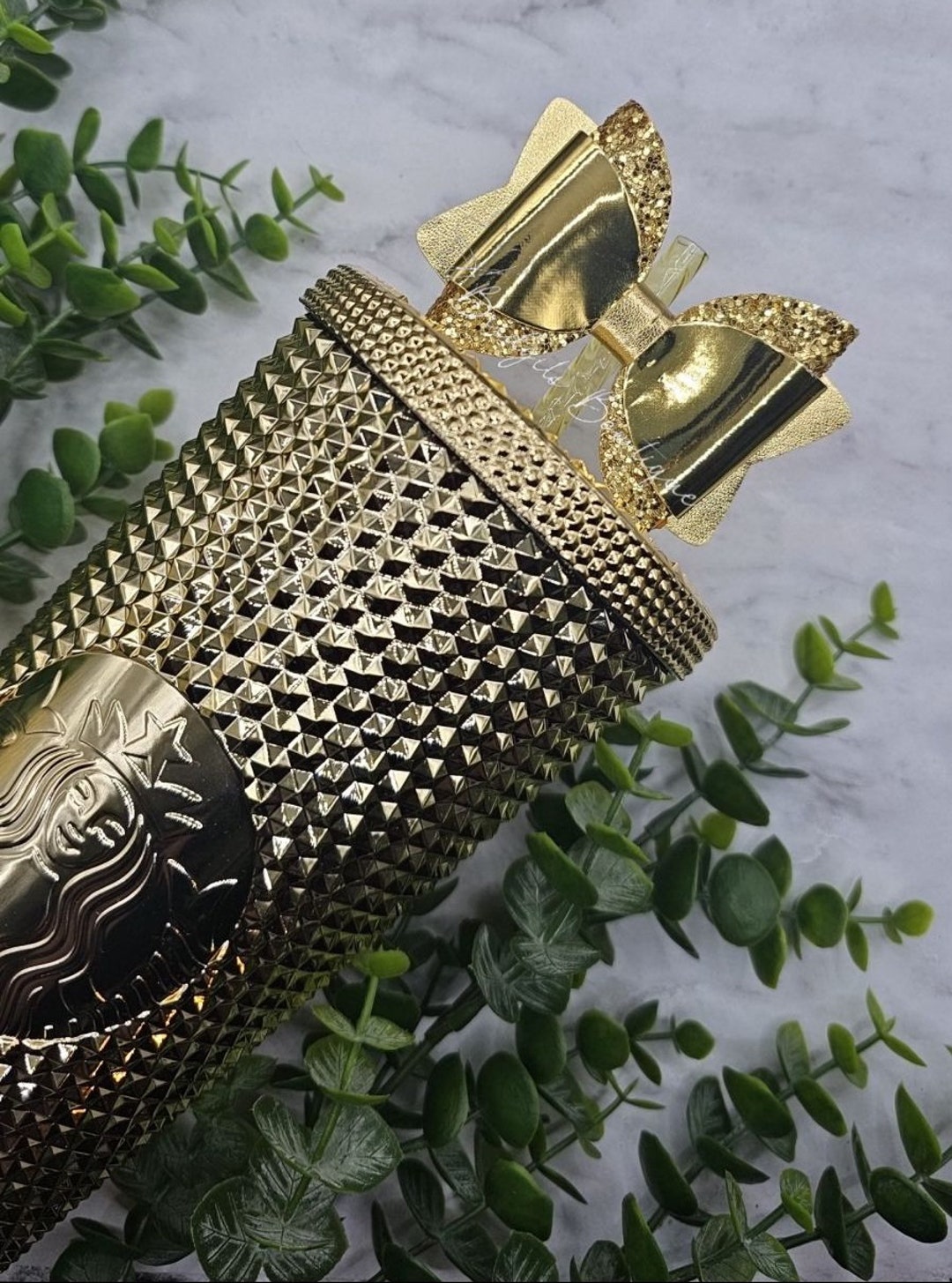 Gold Glitter & Gold Mirror Straw Bow | Straw Bow Topper | Straw Bows ...