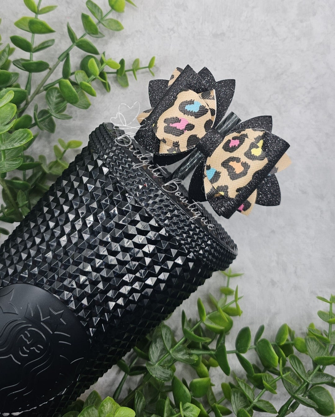 Black Leopard Stanley Bow | Stanley Cup Bow | Stanley Bow Topper | Bows ...