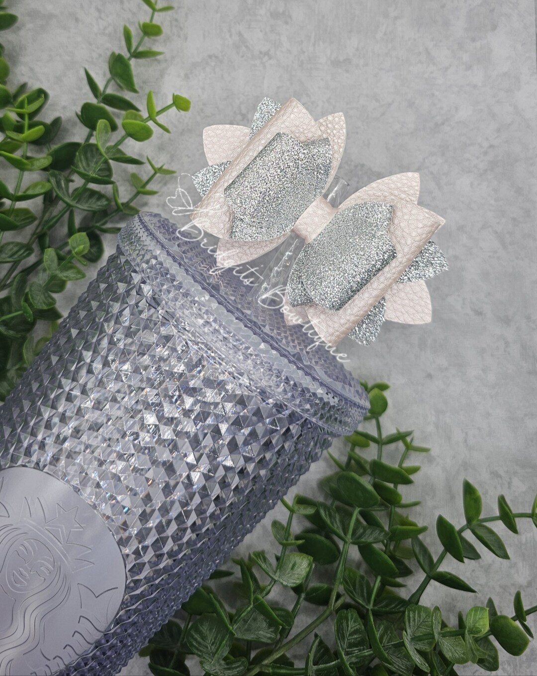 Aster Glitter Stanley Bow Pink Glitter Silver Glitter Bow Stanley Bow ...