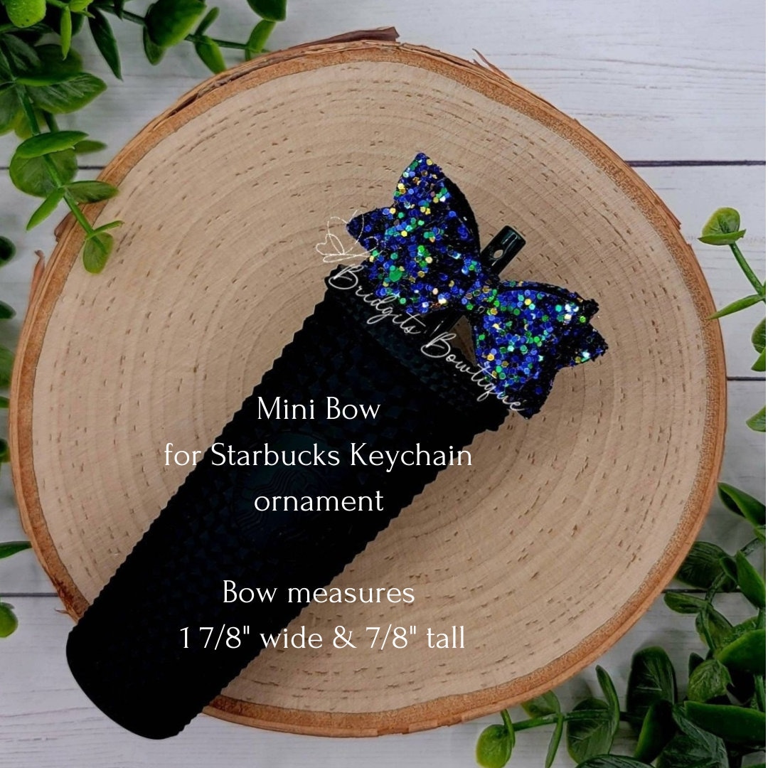 Green & Blue Glitter Mini Straw Bow | Straw Bow Topper | Straw Topper ...