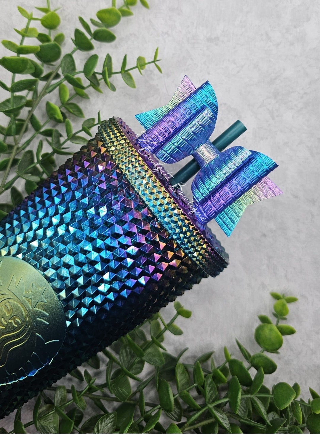 Oil Slick Textured Straw Bow | Straw Bow Topper | Simple Modern Bow ...