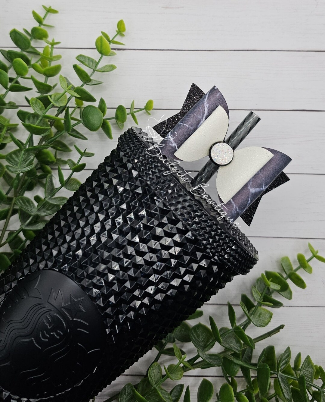 Black & White Marble Straw Bow | Straw Bow Topper | Straw Bows ...