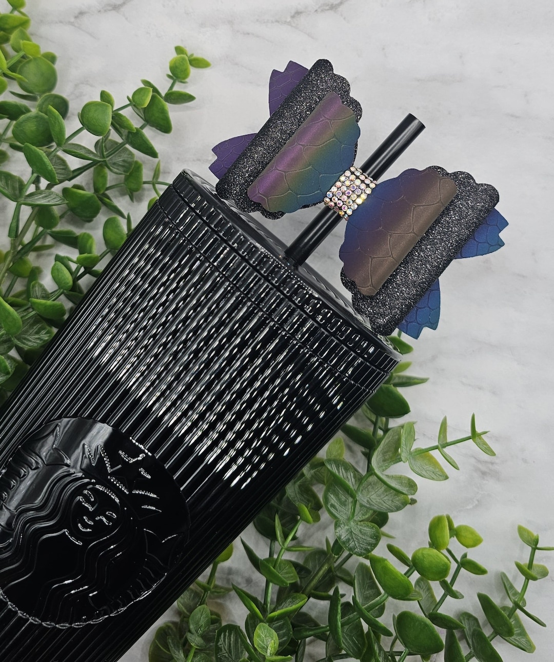 Oil Slick Snake Skin Straw Bow | Bow Straw Topper | Stanley Bow Topper ...