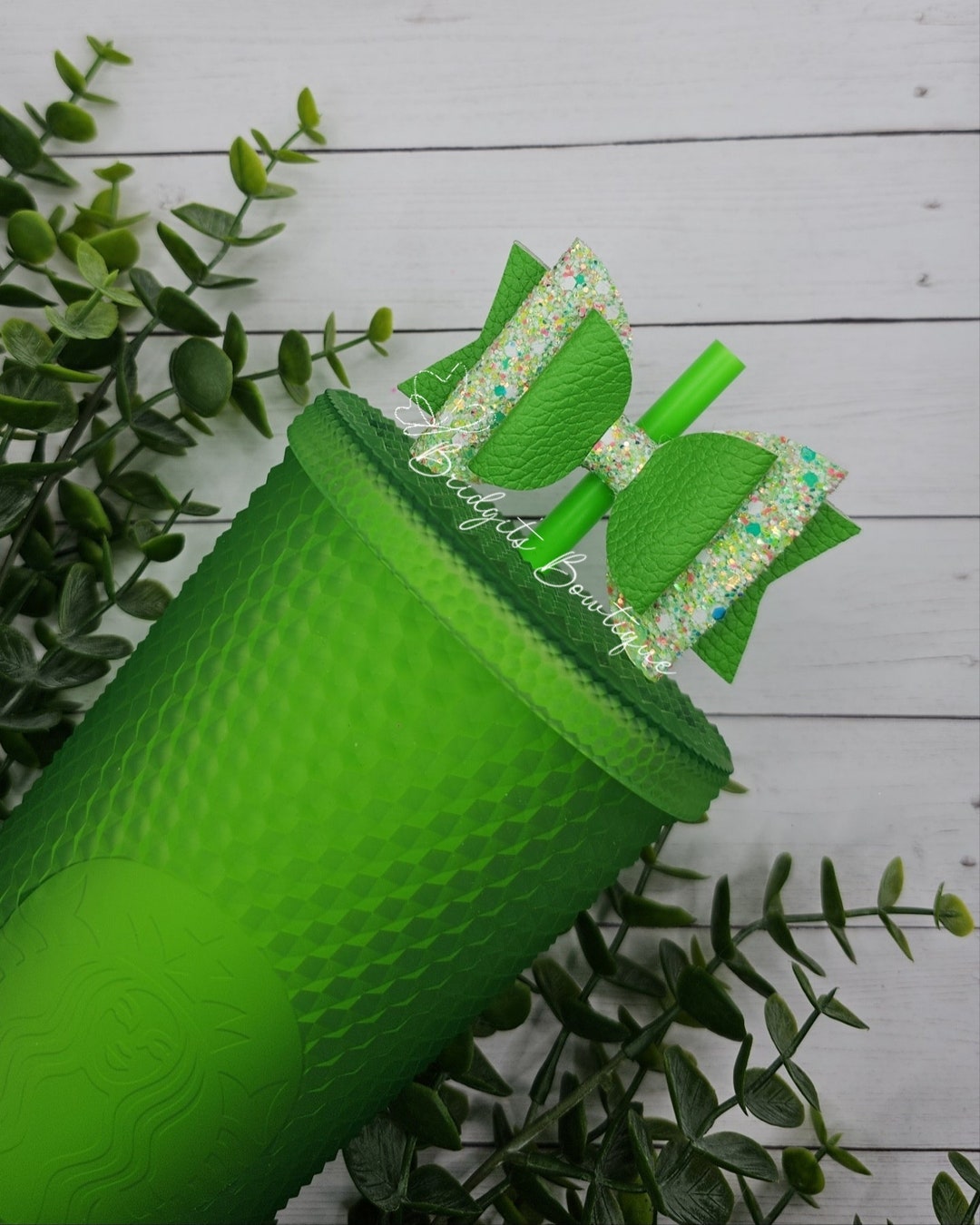 Lime Green Chunky Glitter Straw Bow Topper | Straw Bow Topper Bow ...