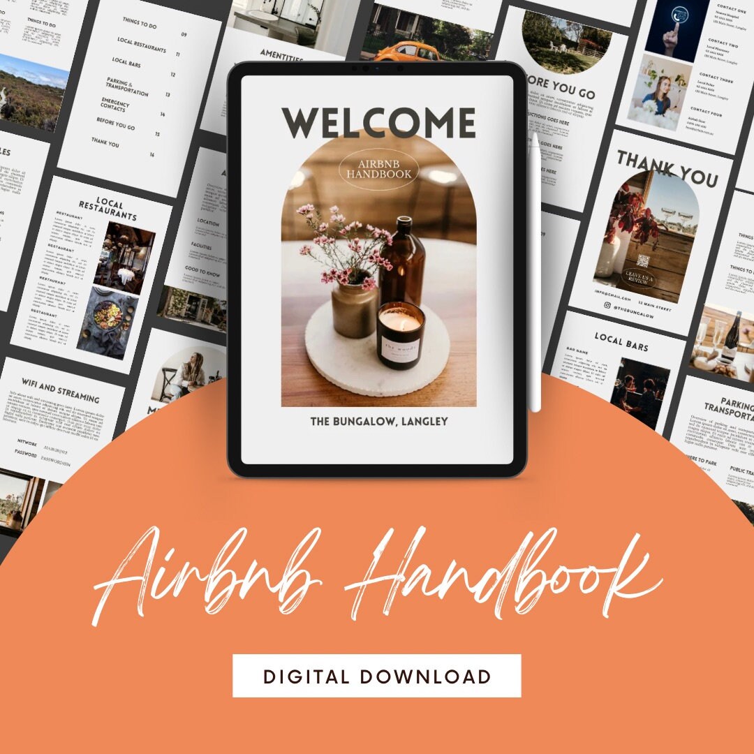 CANVA Airbnb Guest Handbook Template. Editable Welcome Guide for Rental ...
