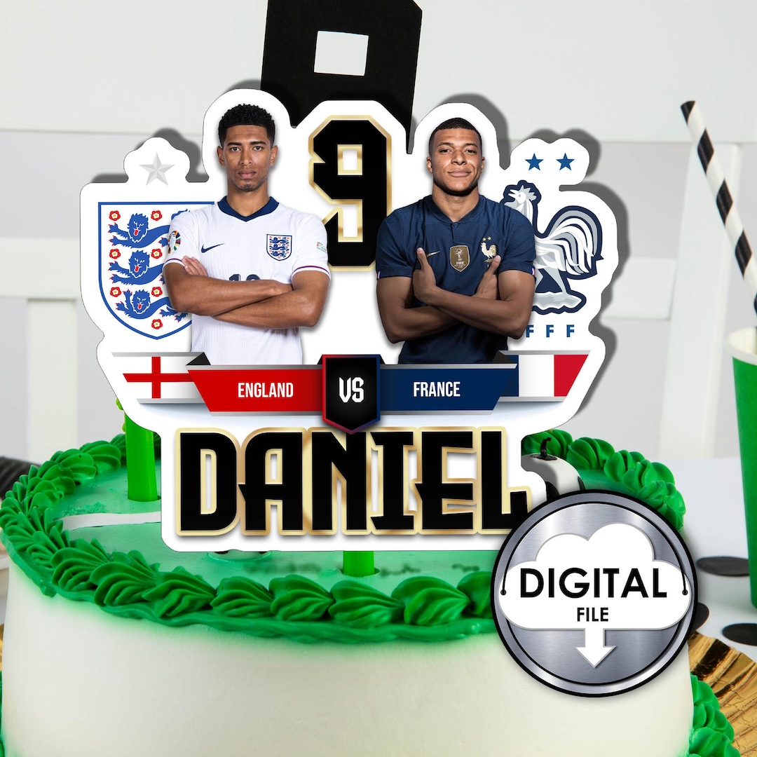 Personalized Soccer Football Bellingham Mbappe England France Birthday ...