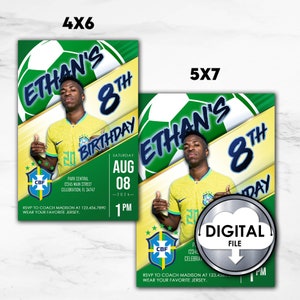 Customized Soccer Football Brazil Brasil Vinni Jr Birthday Party ...