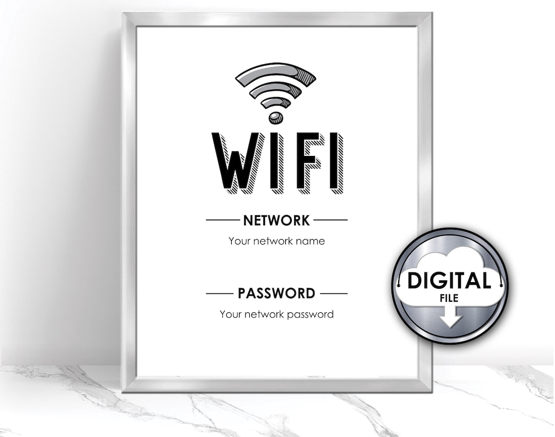 WIFI Password Sign Printable, Wifi Sign, WIFI Password Sign, Editable ...