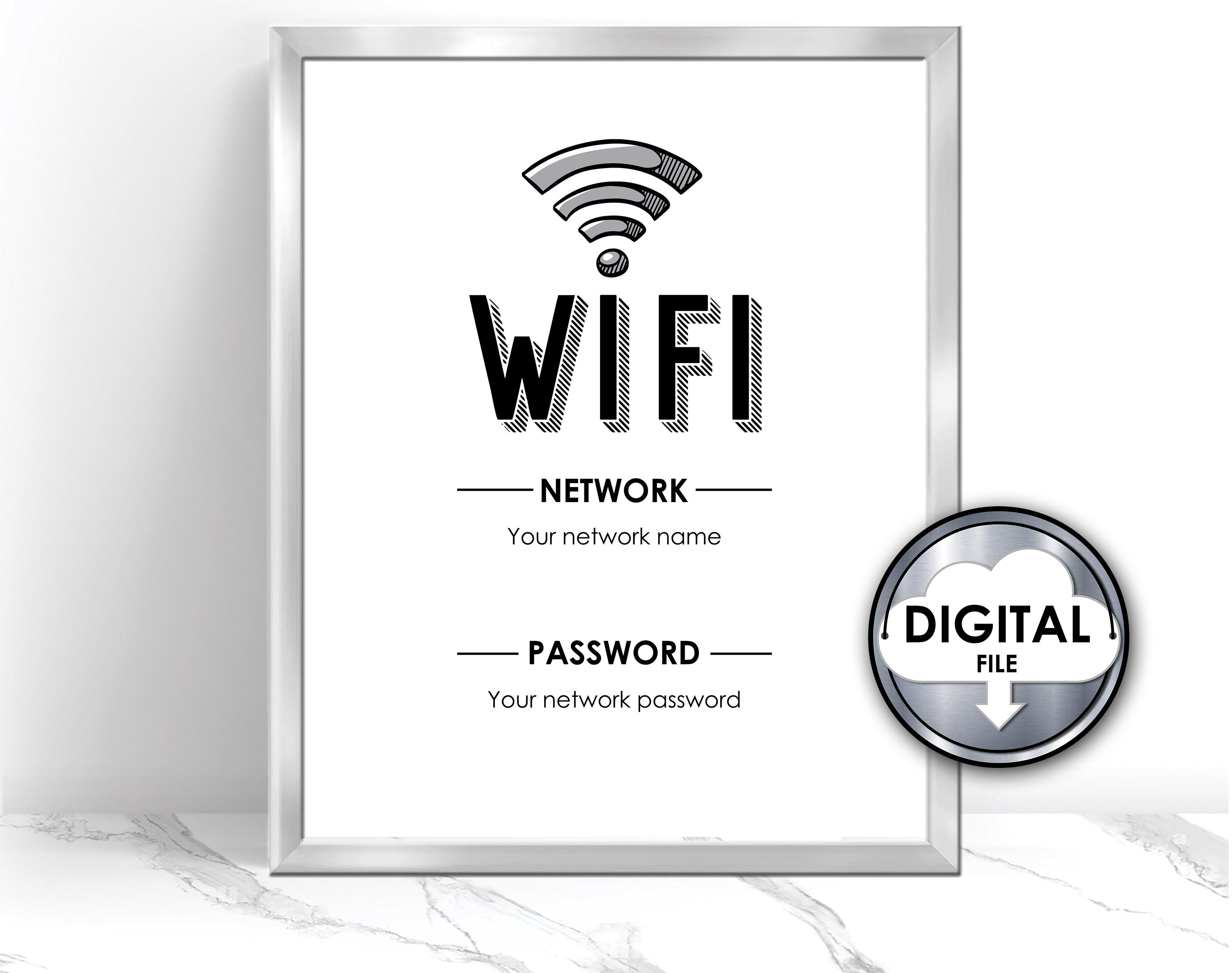 WIFI Password Sign Printable, Wifi Sign, WIFI Password Sign, Editable ...