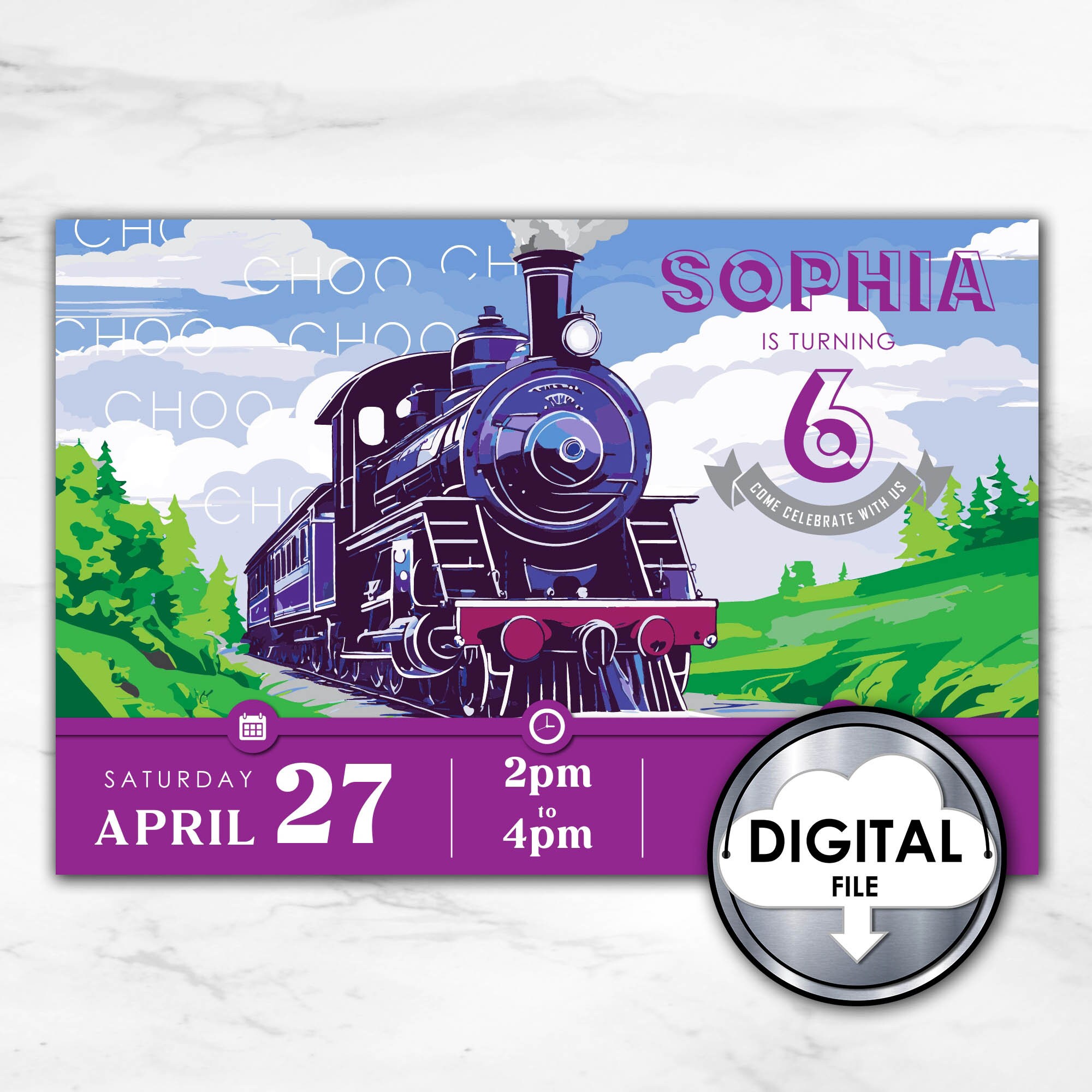 Editable Choo Choo Train Express Birthday Invitation Digital - Etsy