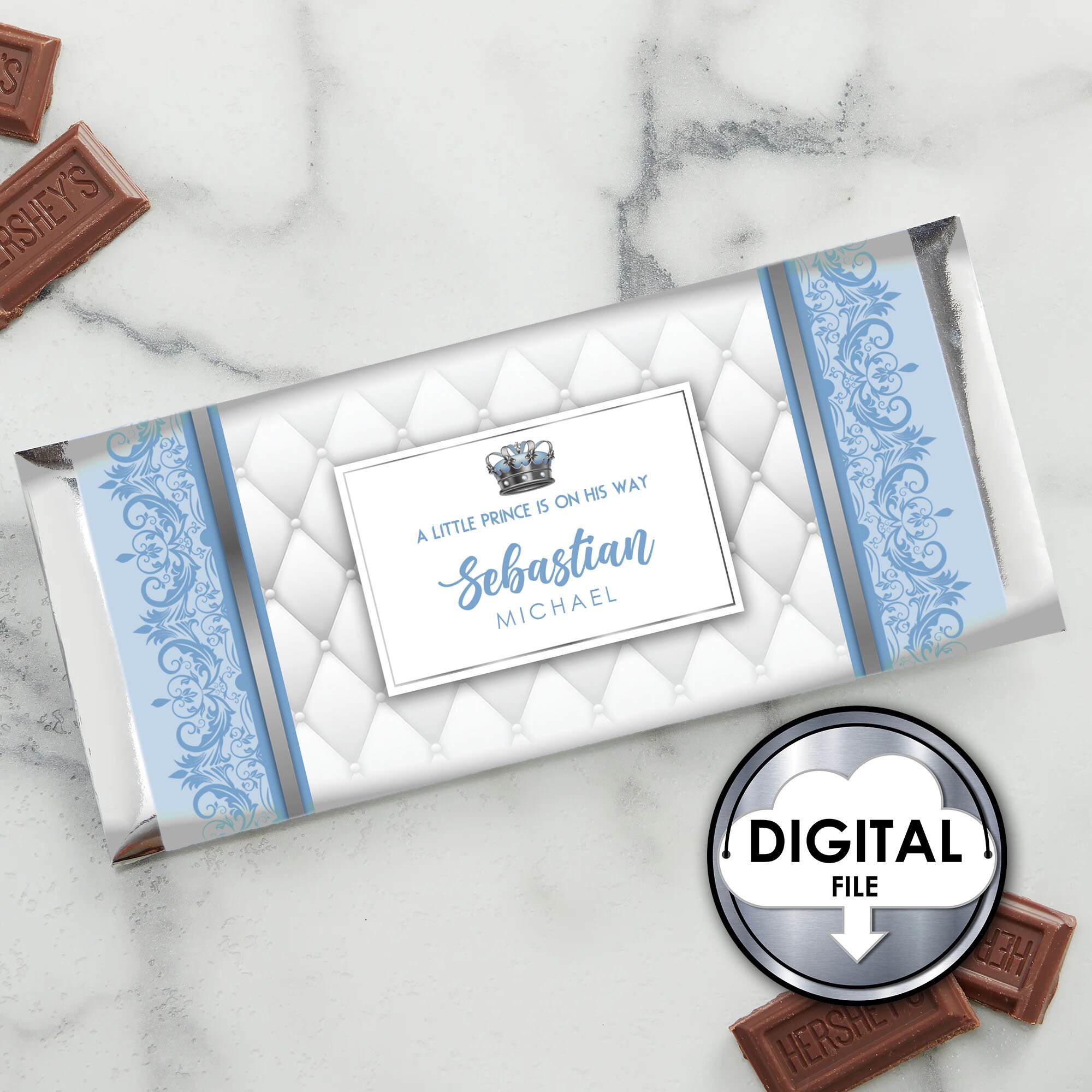 Editable A Little Prince Baby Shower Digital Printable Candy Bar ...
